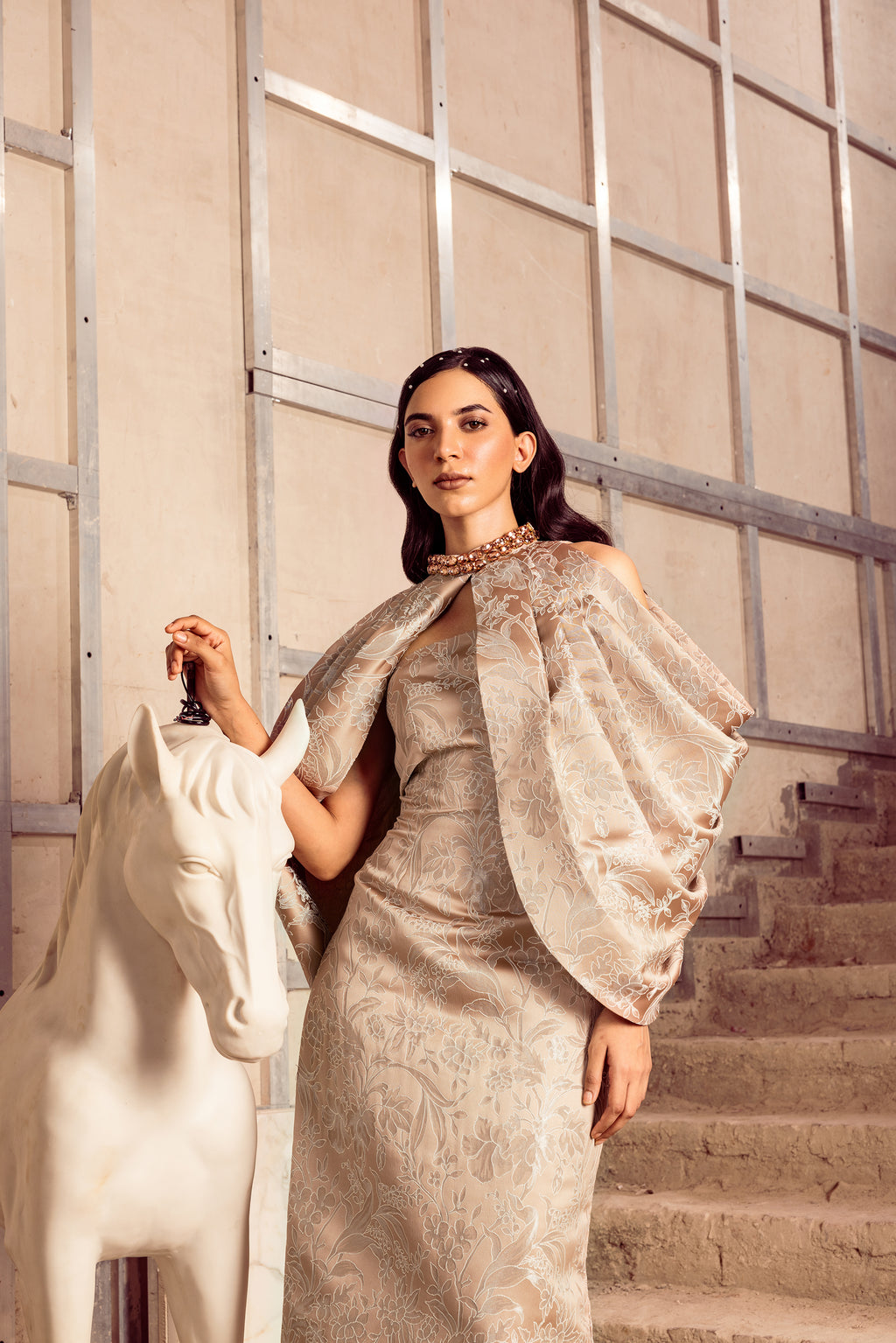 Salmon Jacquard Dress – Mero Studio